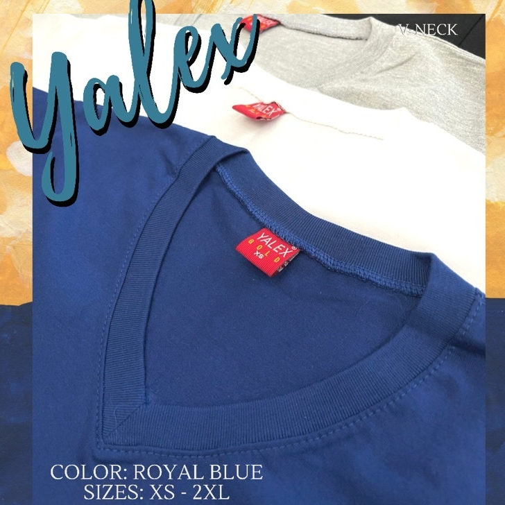 YALEX Royal Blue | V Neck | Plain Shirt | Shopee Philippines