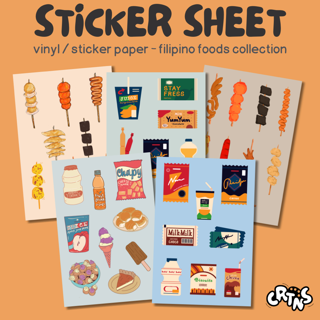 Filipino Street Foods Stickers Pack - Vinyl Waterproof / Matte Sticker ...