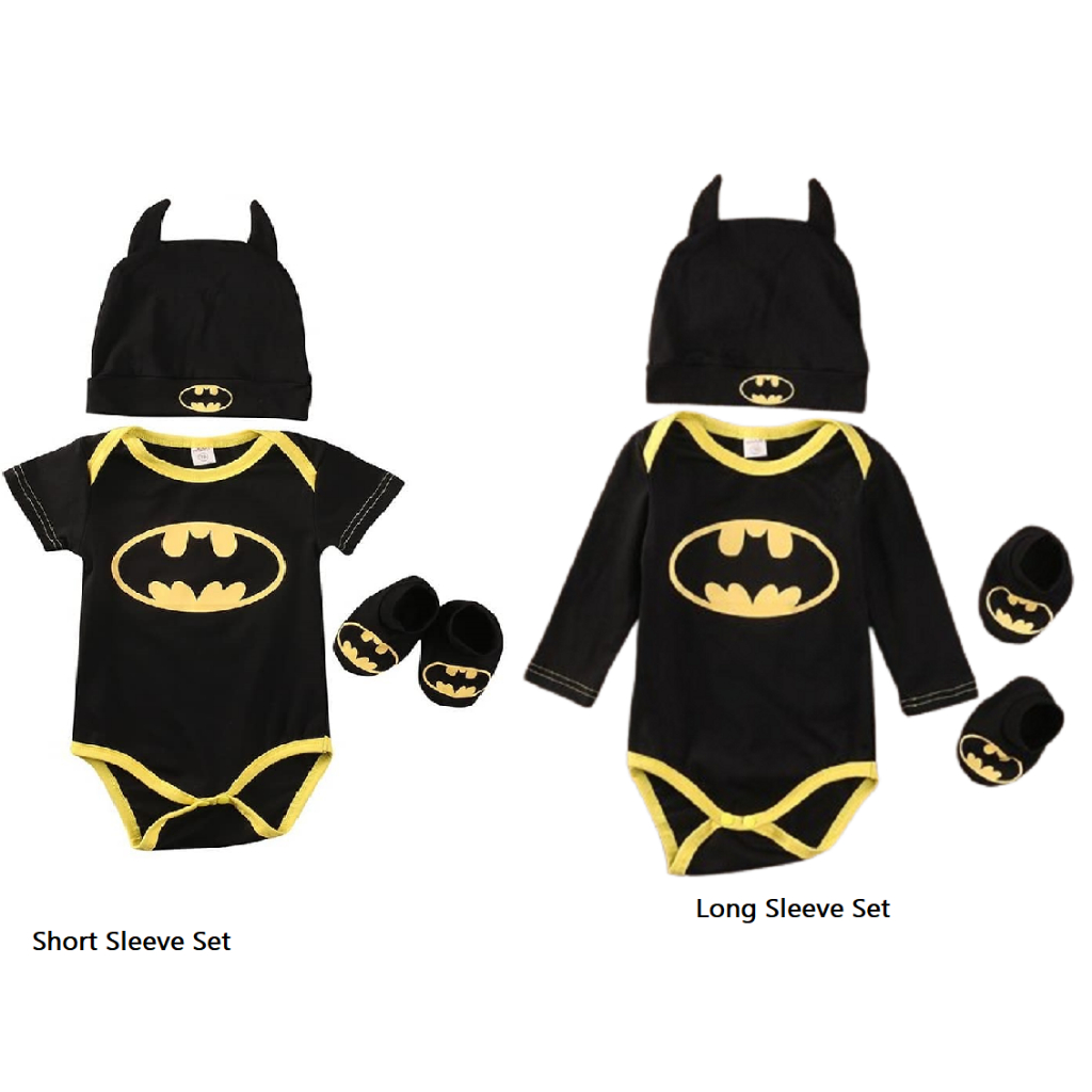 Baby Batman Costume Set Romper Bonnet Socks Birthday Party Outfit ...