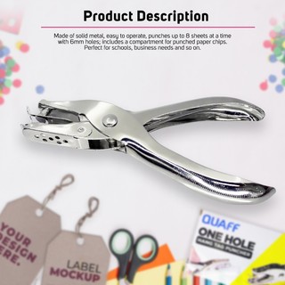 QUAFF One Hole Hang Tag Puncher 6mm Ticket Puncher Circle Metal Single ...