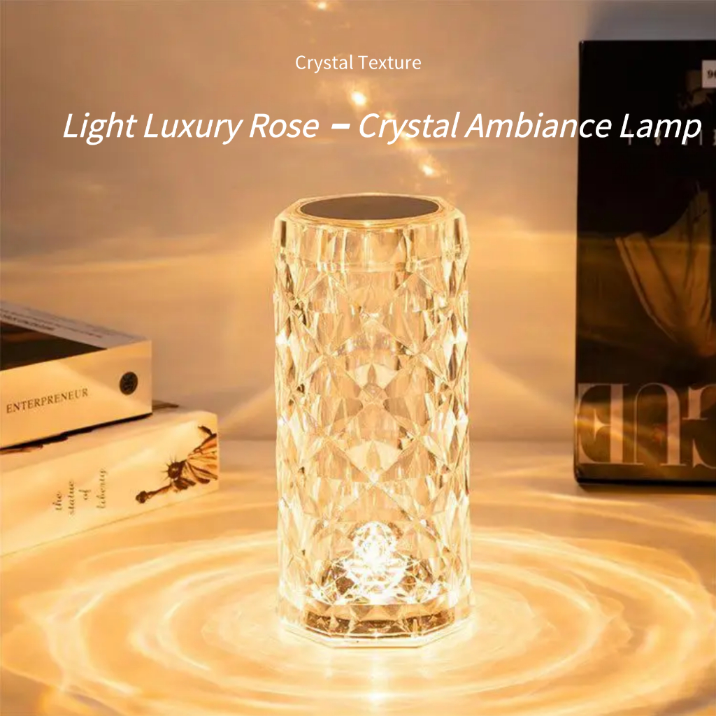 Touch Desk Lamp Rose Crystal Diamond Table Lamp Touch Charging Light ...