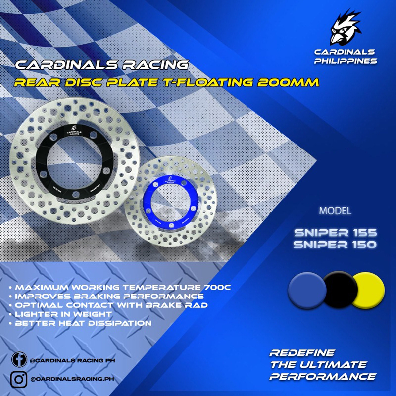 CARDINALS RACING - REAR DISC PLATE T-FLOATING 200mm | Shopee Philippines