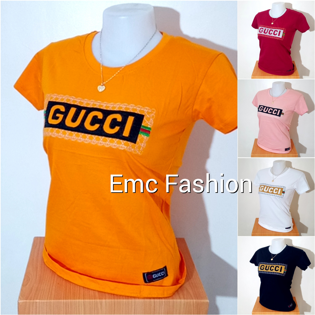 GU1023 Emc Fashion Ladies Cut Overrun T-Shirt For Women Embroidered ...