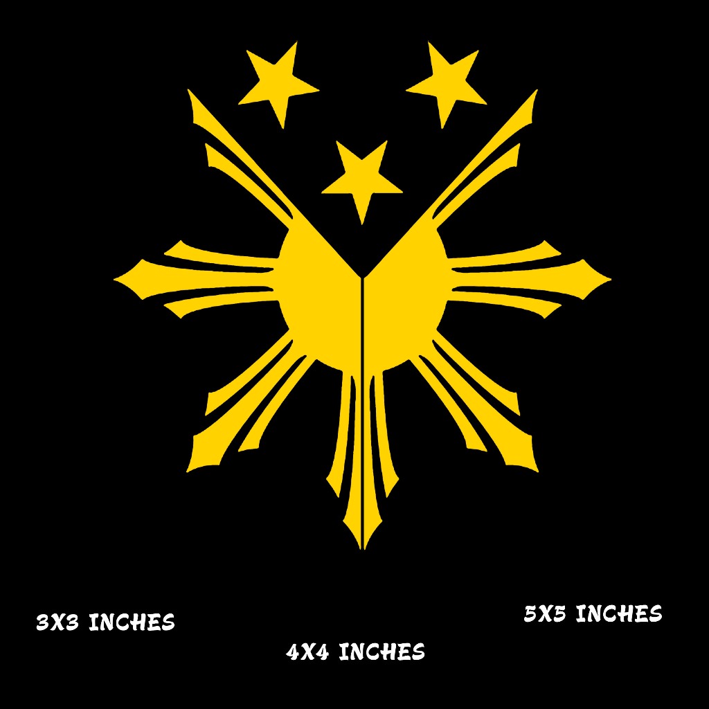 3 Star In Sun Philippine Flag Vynil Sticker for Cars/Motor/Tumblers ...