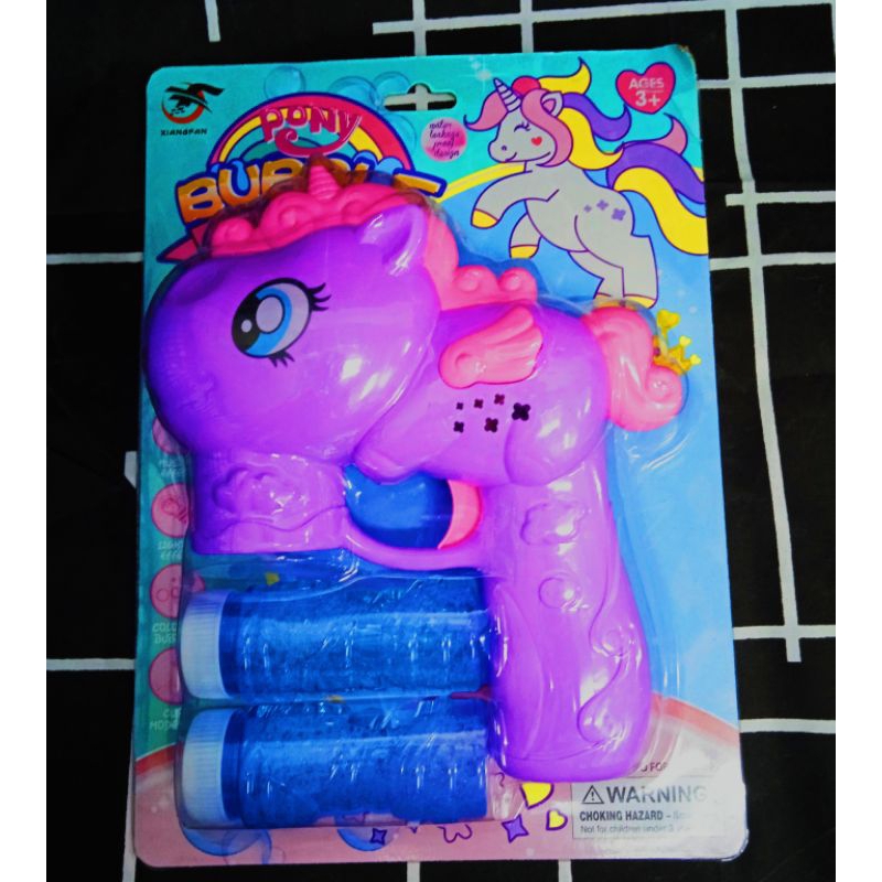 Pony Electric Bubble Gun with Lights&Sounds(Free Battery) | Shopee ...