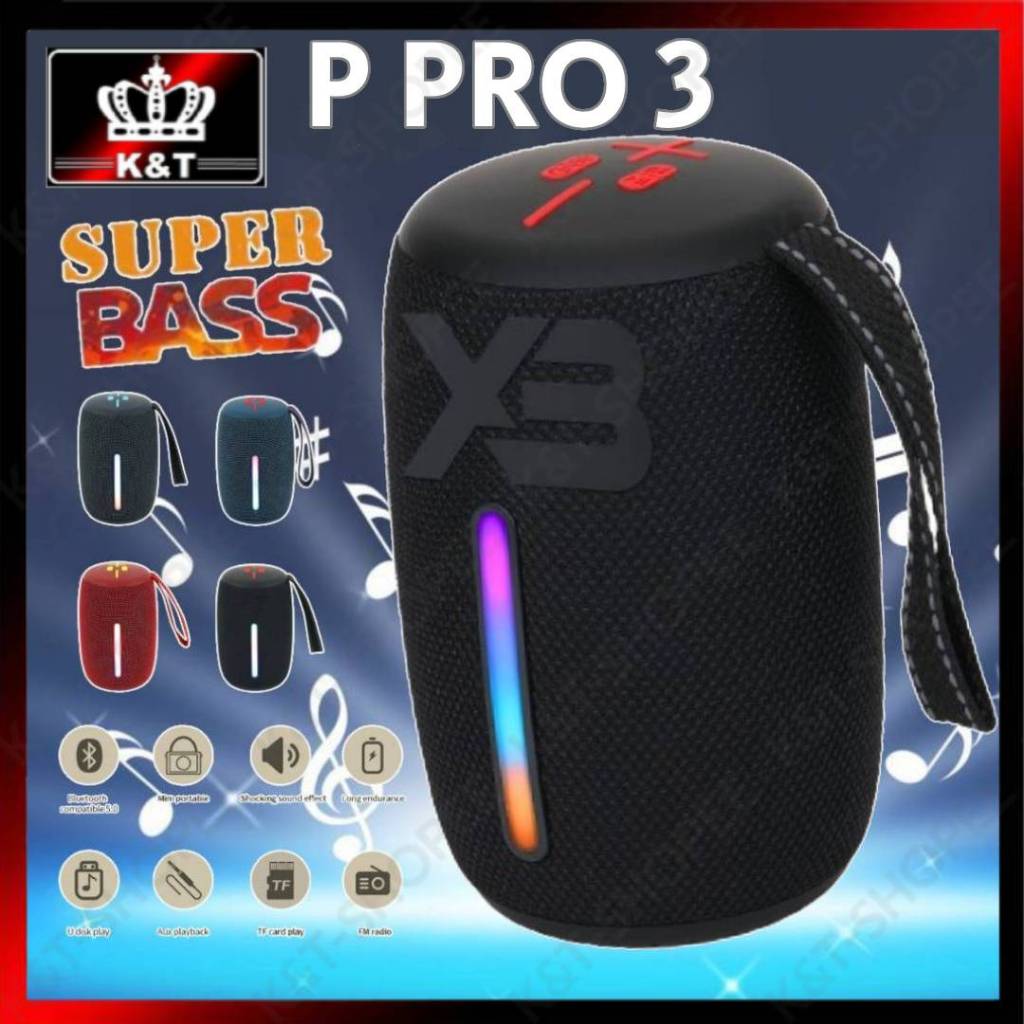 P PRO3 WIRELESS SPEAKER BLUETOOTH 5.0 SMALL LOUD SOUND | Shopee Philippines