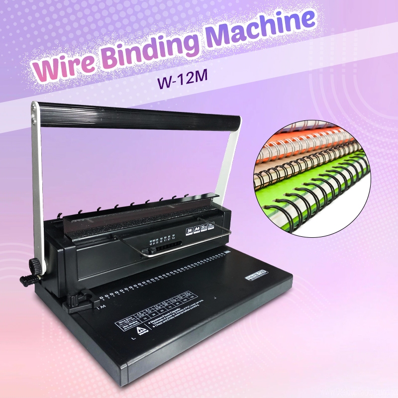 Q-W12M Wire Binding Machine A4 Size 3:1 Pitch Double Loop Wire Binder | Shopee Philippines