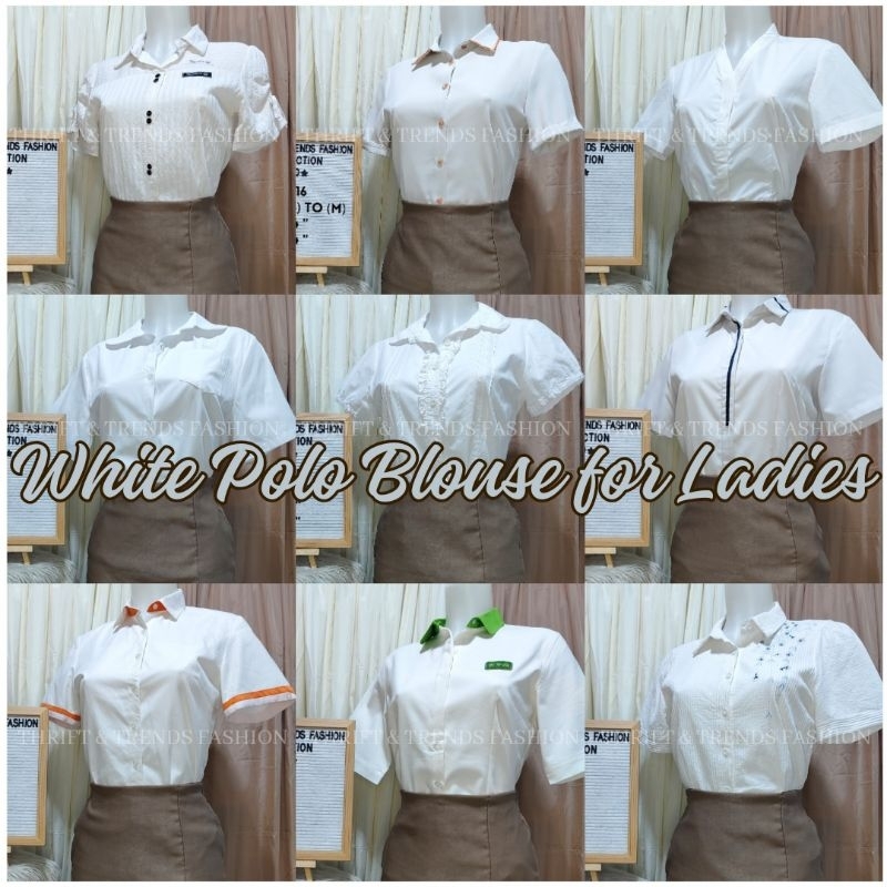 White Polo Blouse / White Formal Attire/ Office Attire Ukay Ukay Thrift ...