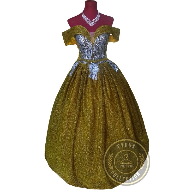 Ball gown off shoulder JS prom/debut gown,sagala | Shopee Philippines