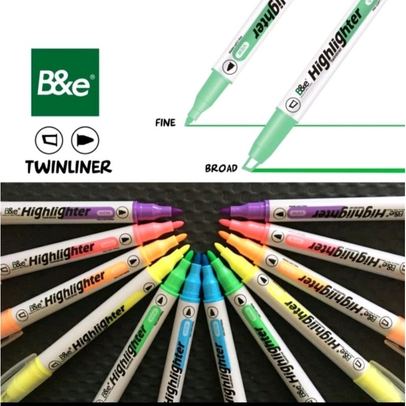 B&e Twin Highlighter/box 12pcs.(fax-copy-paper) | Shopee Philippines