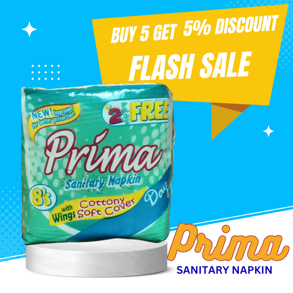 PRIMA SANITARY NAPKIN DAY USE WITH WINGS 1 PACK + 2 PADS FREE , NAPKIN ...