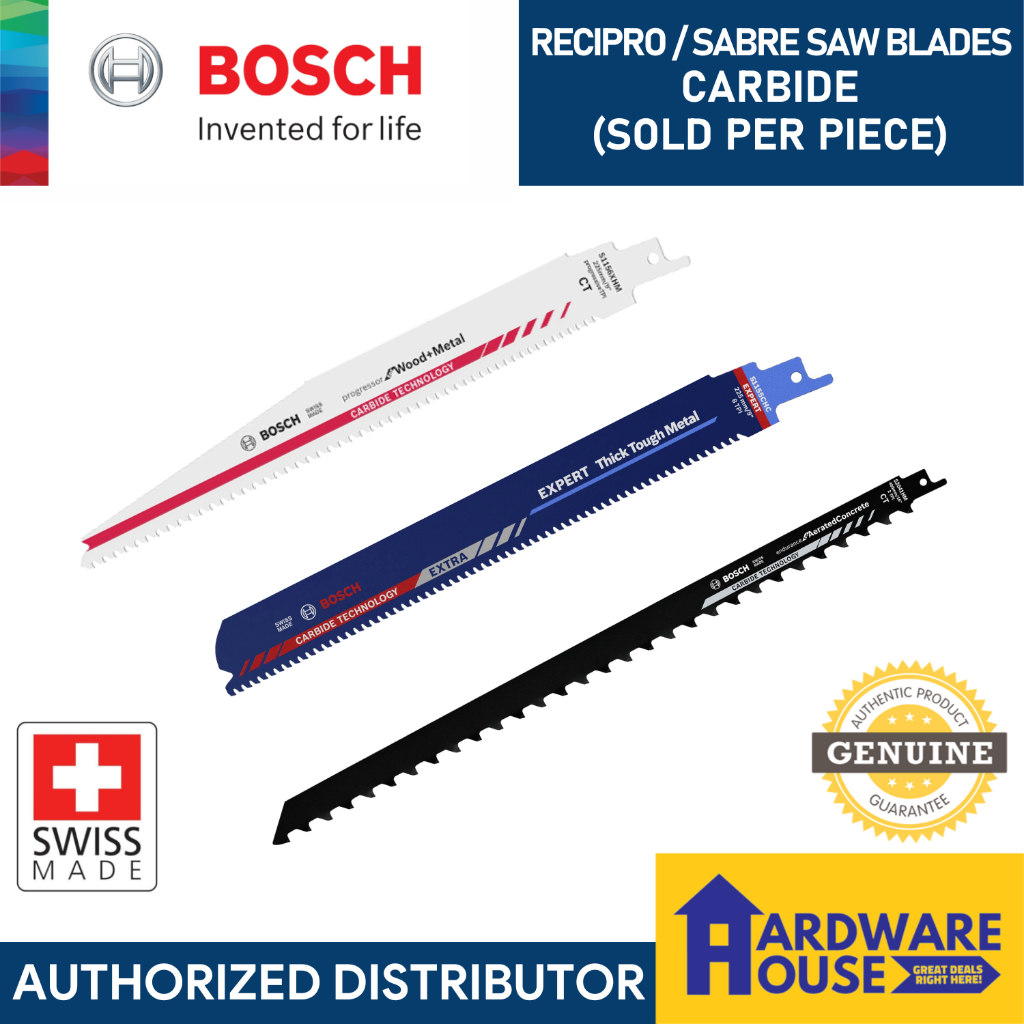 ORIGINAL BOSCH Sabre Saw Recipro Carbide Blade for Metal Wood Cutting ...