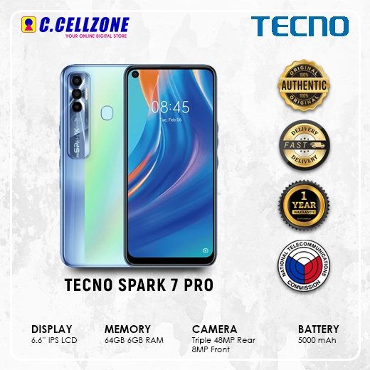 Tecno Spark 7 Pro | 6GB+64GB | 4G/LTE | Helio G80 | 5000mAh | Shopee ...