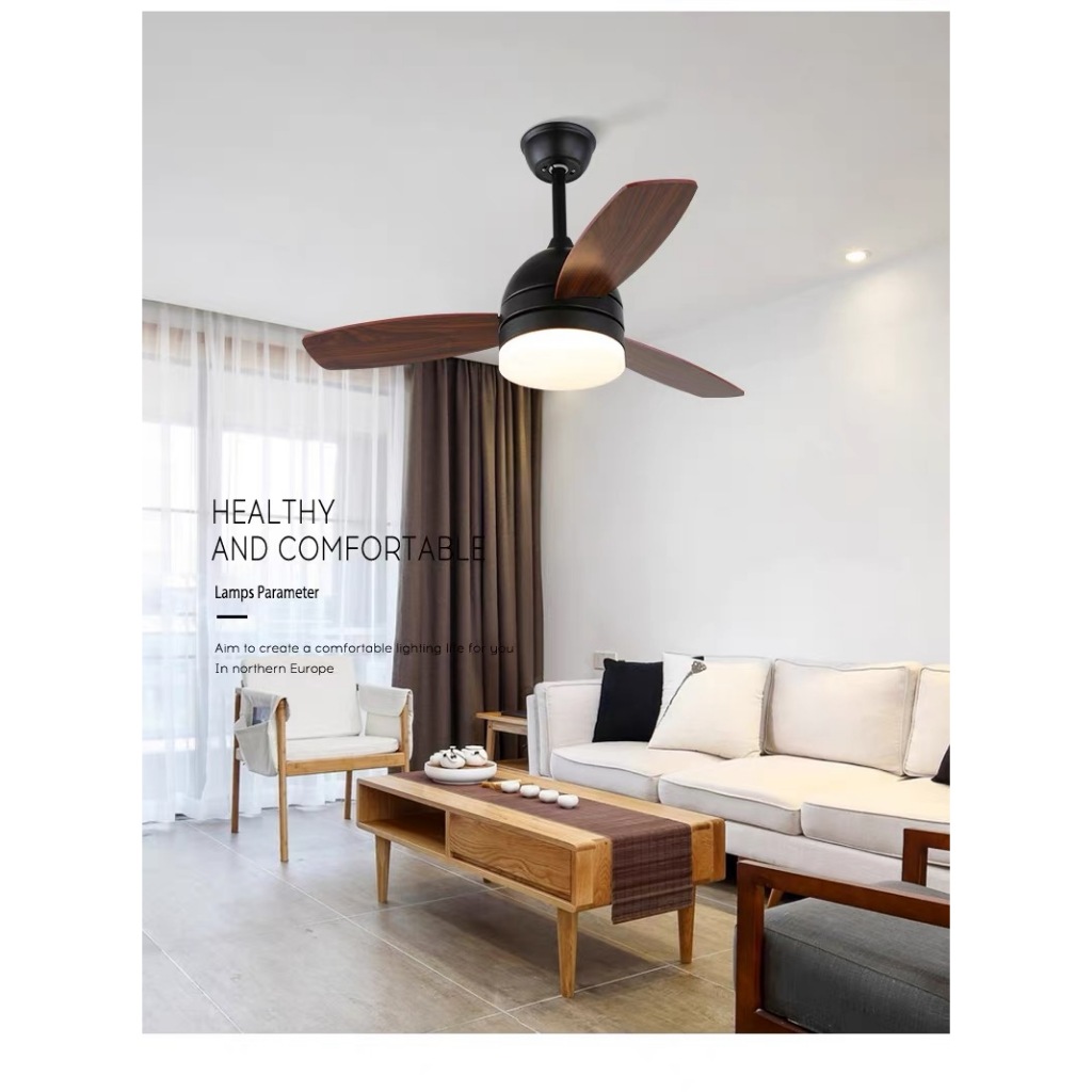 CHNT Ceiling Fan With Light Remote 6 Speeds Smart Timing DC Motor for ...
