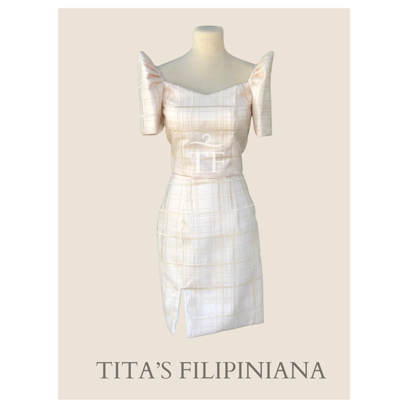 Modern Filipiniana Croptop Terno Humphrey Design | Shopee Philippines