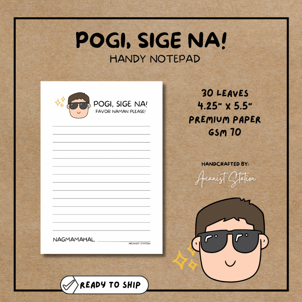 Pogi sige na - Tagalog Witty Humor Handy Size Notepad | Shopee Philippines