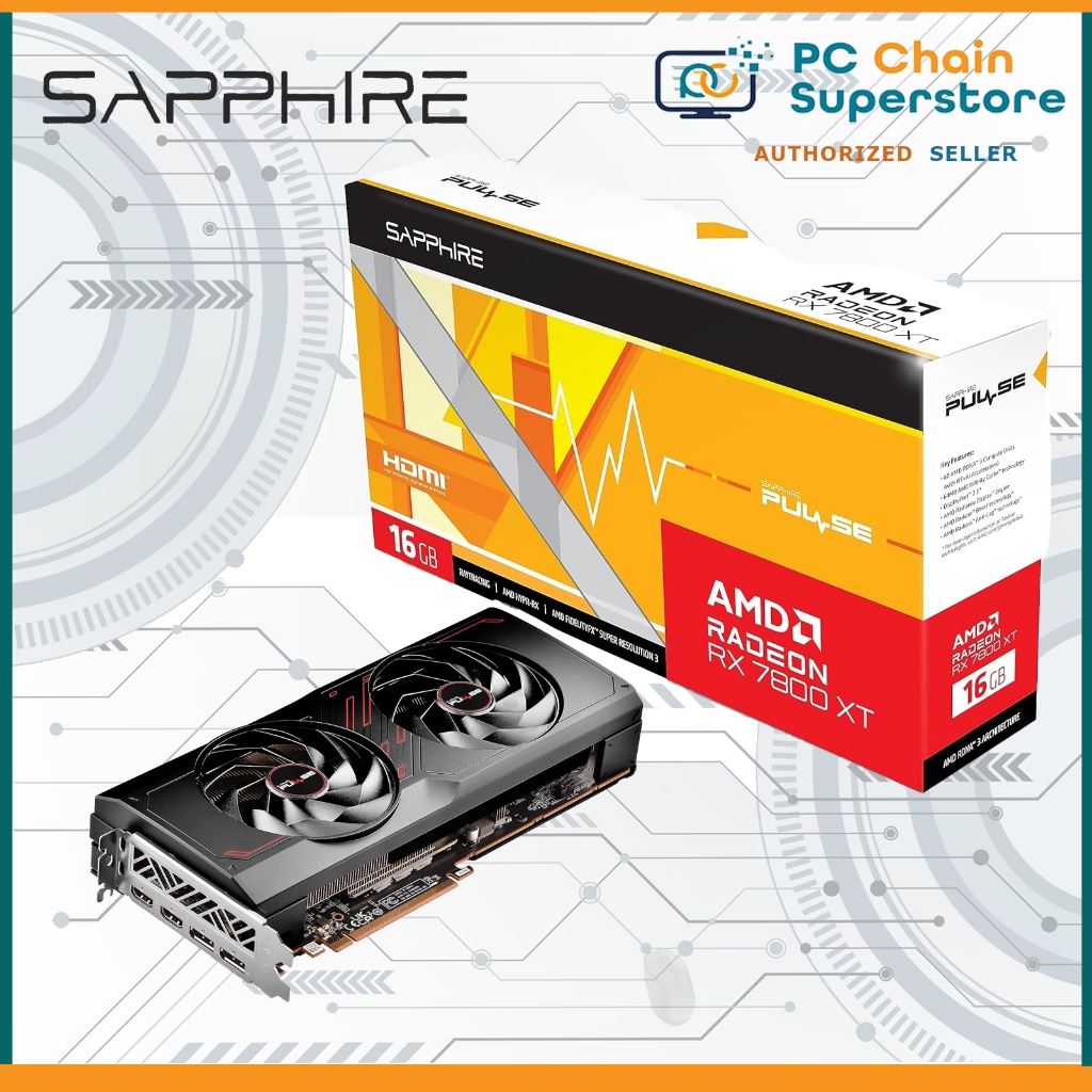 Sapphire Pulse AMD Radeon RX 7800 XT 16GB GDDR6 Graphics Card 7800XT ...