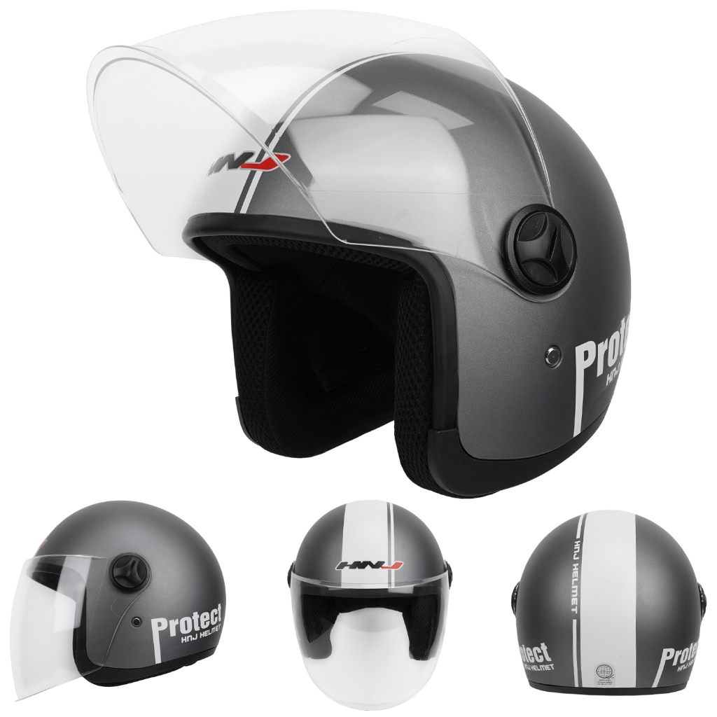 HNJ A4-004-H Half Face Helmet for Motorcycle (Single Visor) | Shopee ...