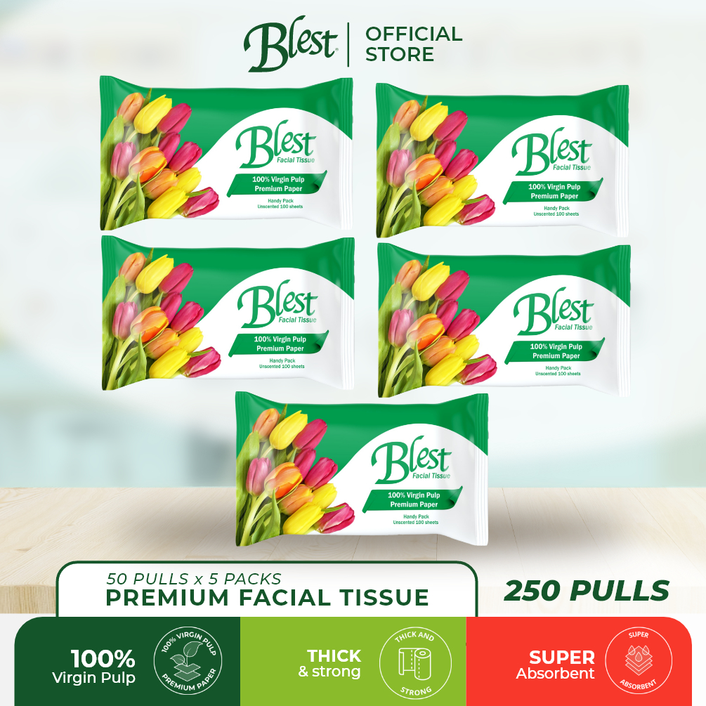 Blest Facial Tissue Handy Pack 50 Pulls 2 Ply 5 Packs | Shopee Philippines