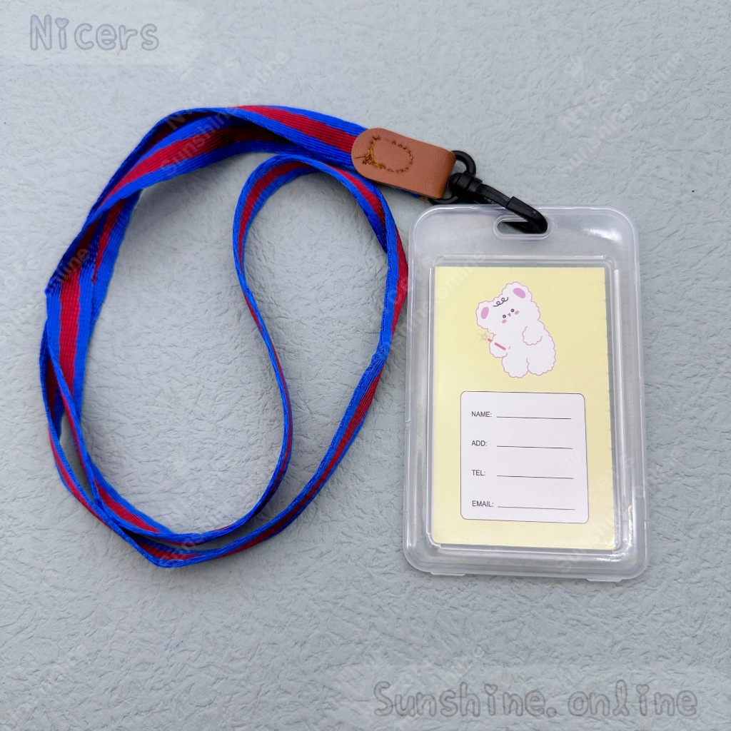 13mm Two Color ID Sling Holder Lanyards with Plastic ID Card Holder ...