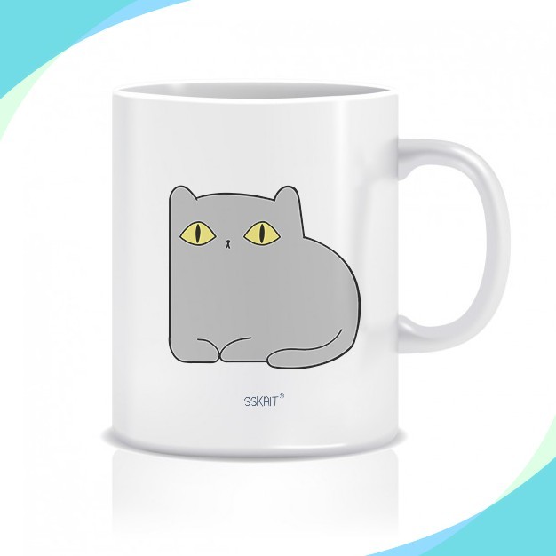 SSKAIT Muning Stare Funny cat mood mug | Shopee Philippines