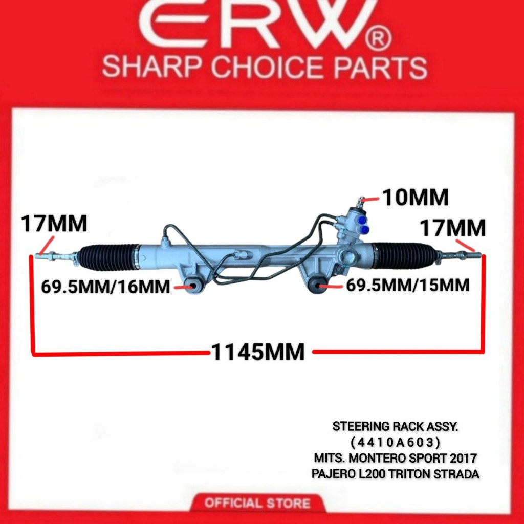 STEERING RACK ASSEMBLY MITS.MONTERO SPORT 2017 PAJERO L200 TRITON ...