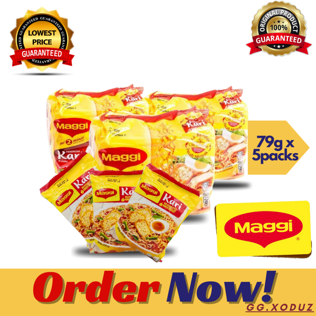 Maggi Kari Malaysian Style HALAL Instant Noodles 79g x 5pcs | Shopee ...