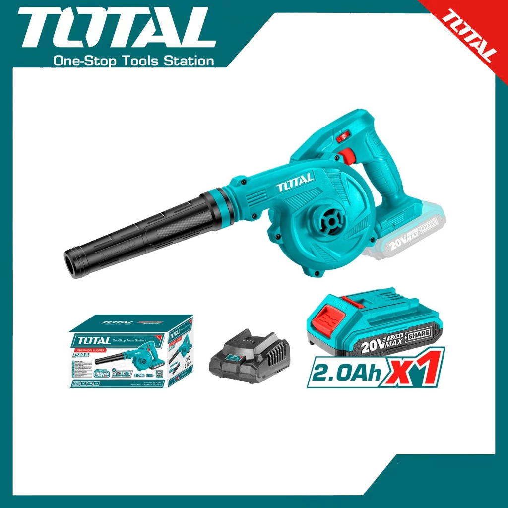 TOTAL TOOLS Lithium-Ion Blower 20V Set with Battery Pack and Fast ...