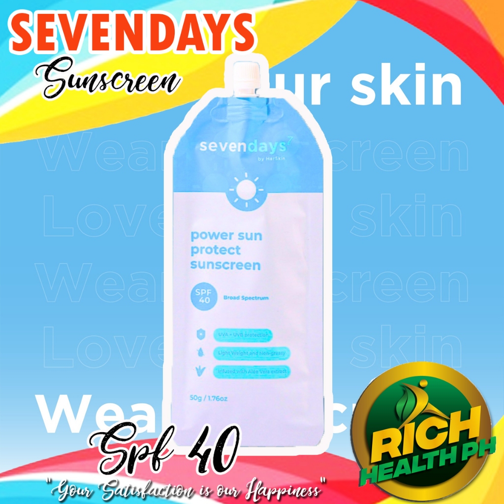 Sevendays Sunscreen by Herskin Power Sun protect sunscreen SPF40 Broad ...