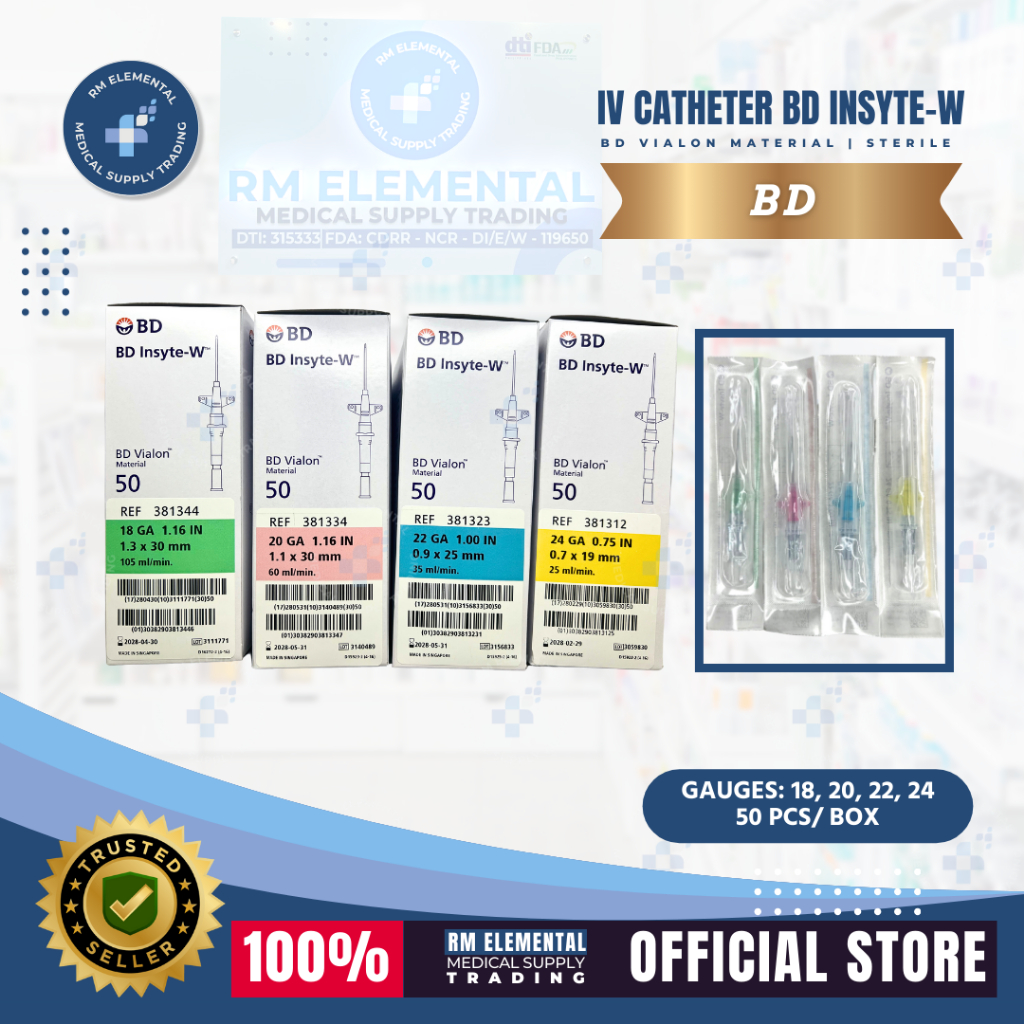 [ BOX] BD INSYTE-W - IV Catheter / sizes G18, G20, G22, G24-SOLD PER ...