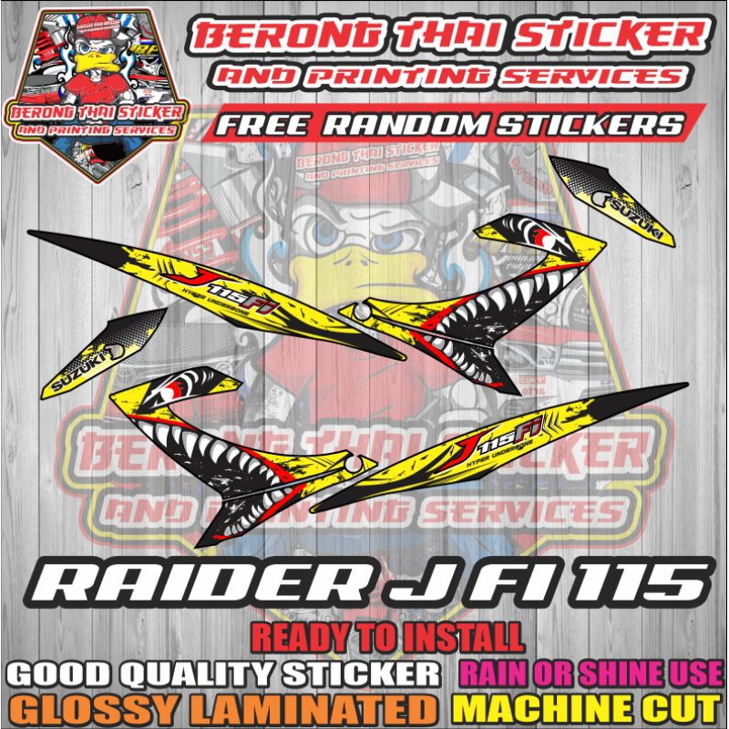 Suzuki Raider j fi 115 Shark Decal Glossy | Shopee Philippines