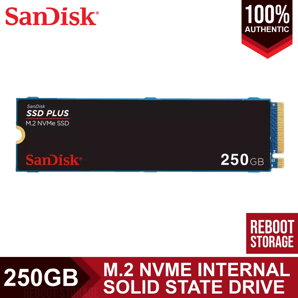 SanDisk 250GB SSD PLUS M.2 NVMe PCIe 3.0 M.2 Internal SSD Solid State Drive SDSSDA3N-250G ...