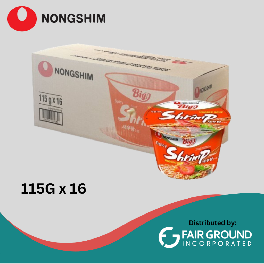 Nongshim Shrimp Ramen Saeutang Big Bowl 115G x 16 | Shopee Philippines