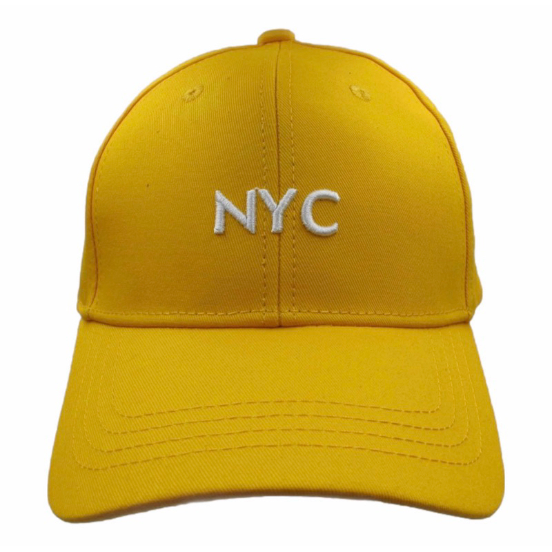 NYC Embroidered YELLOW Baseball Cap (Curved Brim) | Shopee Philippines