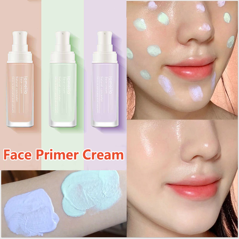 Face Primer Cream Blur Pore Color Corrector Makeup Base Moisturizing ...