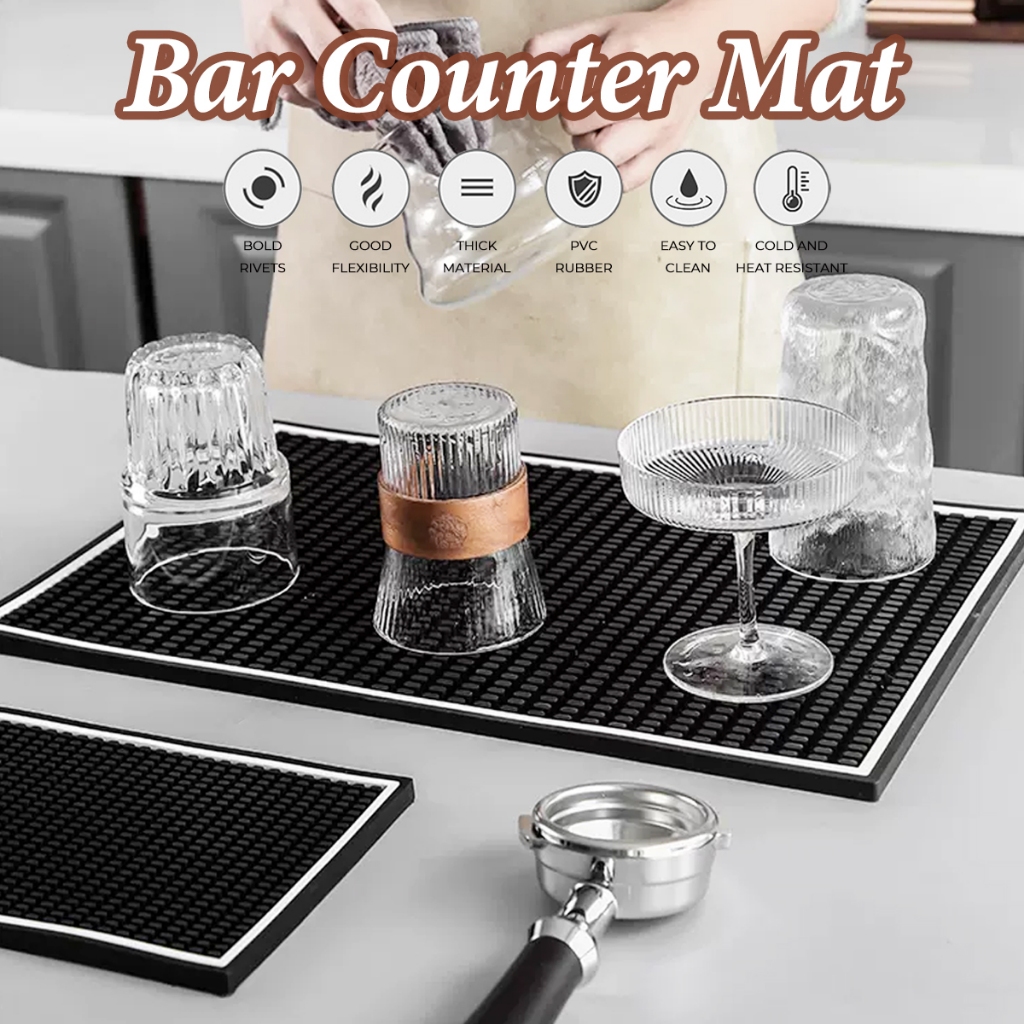 Thickened Bar Mat Black&White Anti-slip Rubber Mats PVC Rubber Shock ...