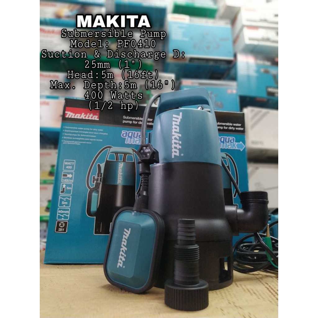 Makita PF0410 Submersible Pump 400W (1/2 hp) | Shopee Philippines