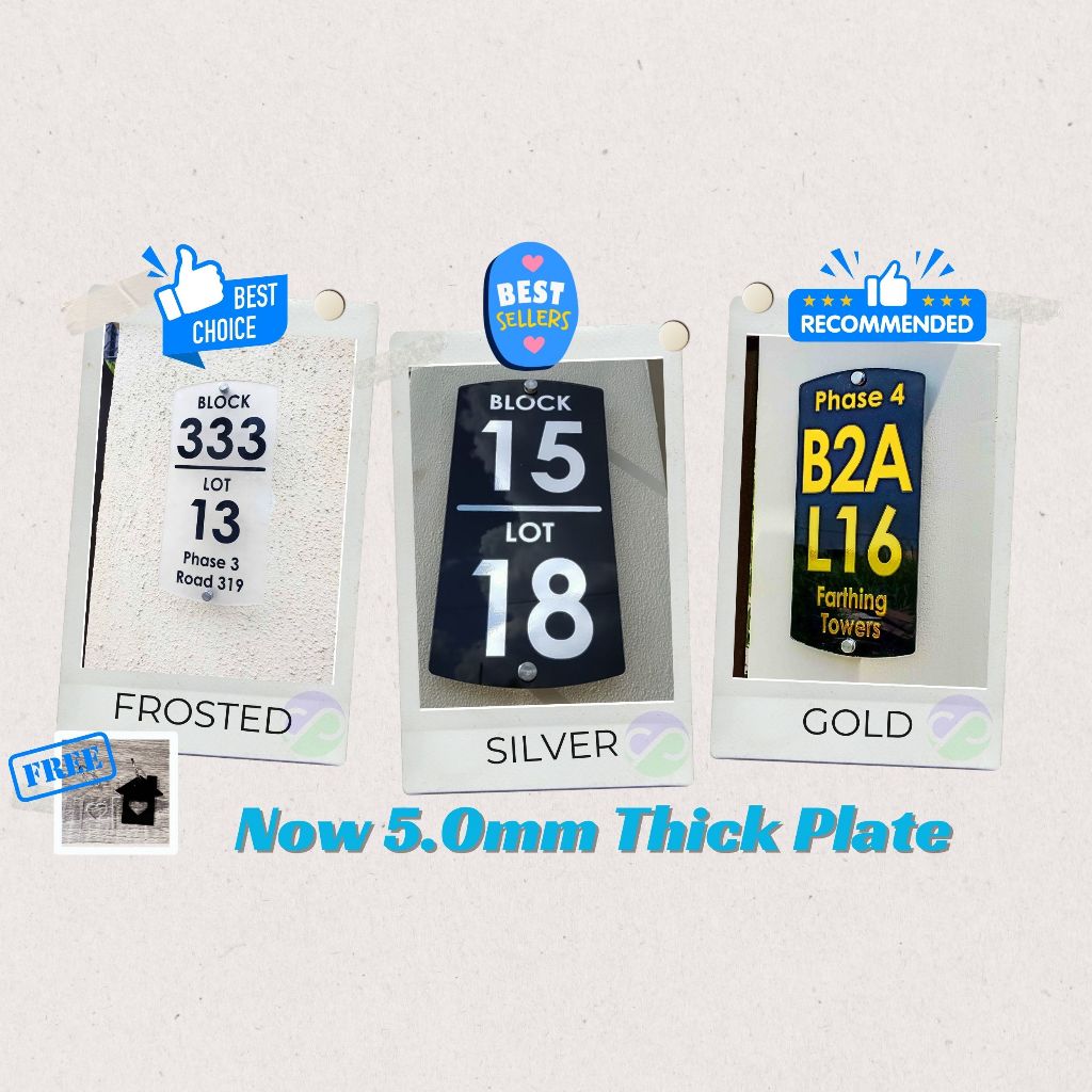 Personalized House Address Plate House Number Plate 5.0mm Thick Acrylic ...