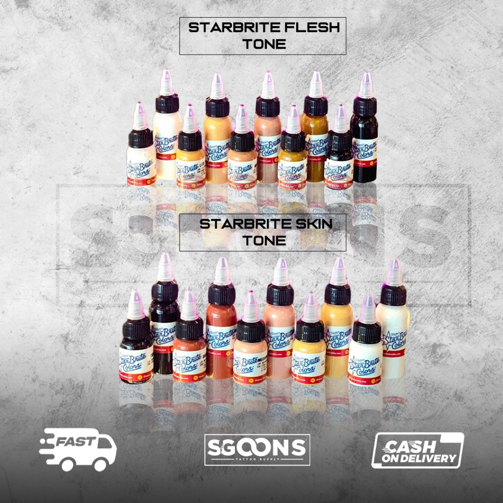 Starbrite Skintone & Fleshtone Set of 5 Tattoo Original Ink | SGOONS ...