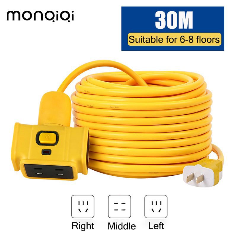 5M-30M electric vehicle power extension cord socket with extension cord ...