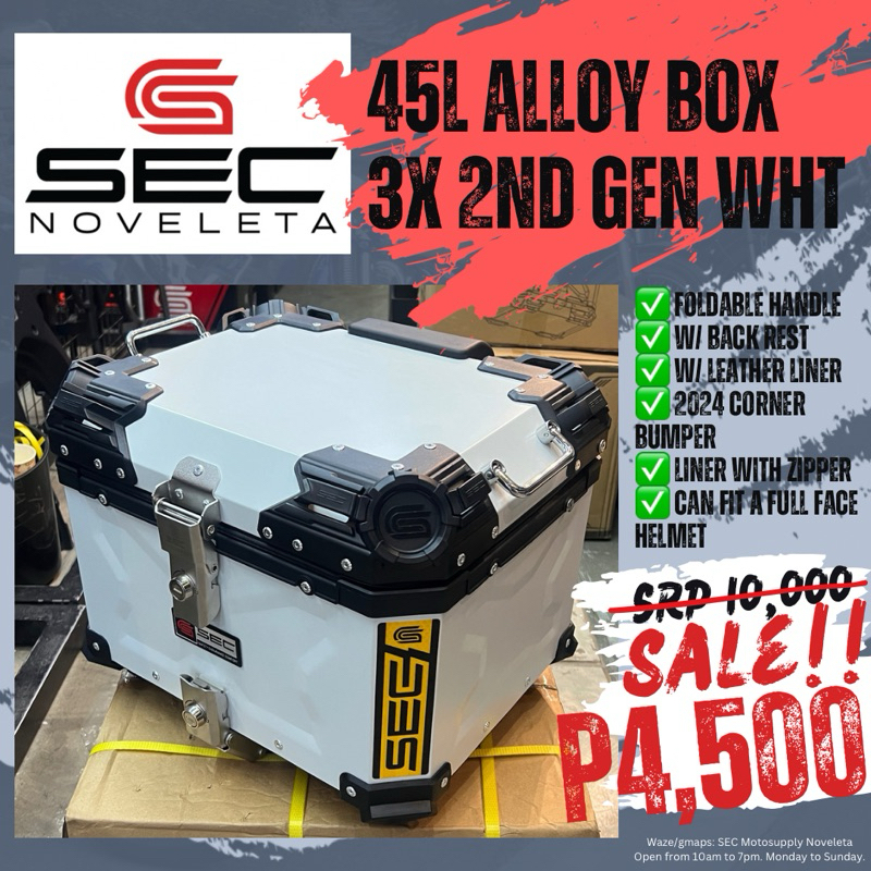 SEC 45L Alloy topbox 3x Master White 2nd Generation | Shopee Philippines