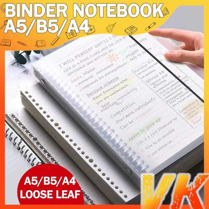 VK A5/B5 Loose-Leaf Refillable Binder Notebook and Refill Office ...