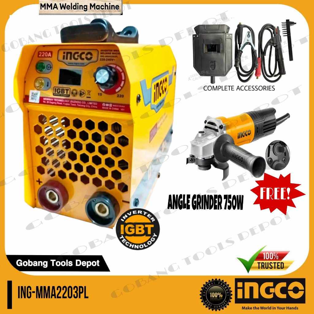INGCO PROMO 220A Welding Machine w/FREE INGCO Grinder 750w ING ...