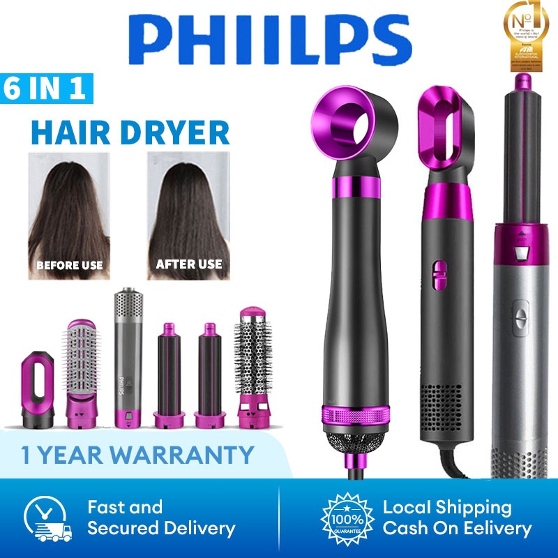 Hair Dryer 6 In 1 Hair Styling Appliance Hot Air Cold Straight Hair