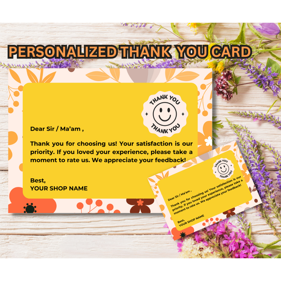 PERSONALIZED THANK YOU CARD | Shopee Philippines