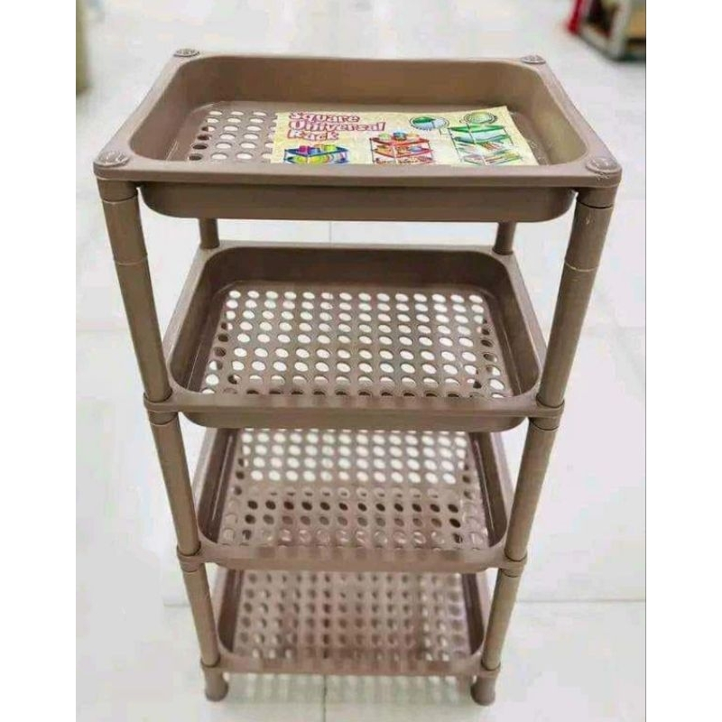 #913-MOCHA 4layers Organizer Rack Kitchenware Utility Kitchen Shelves ...