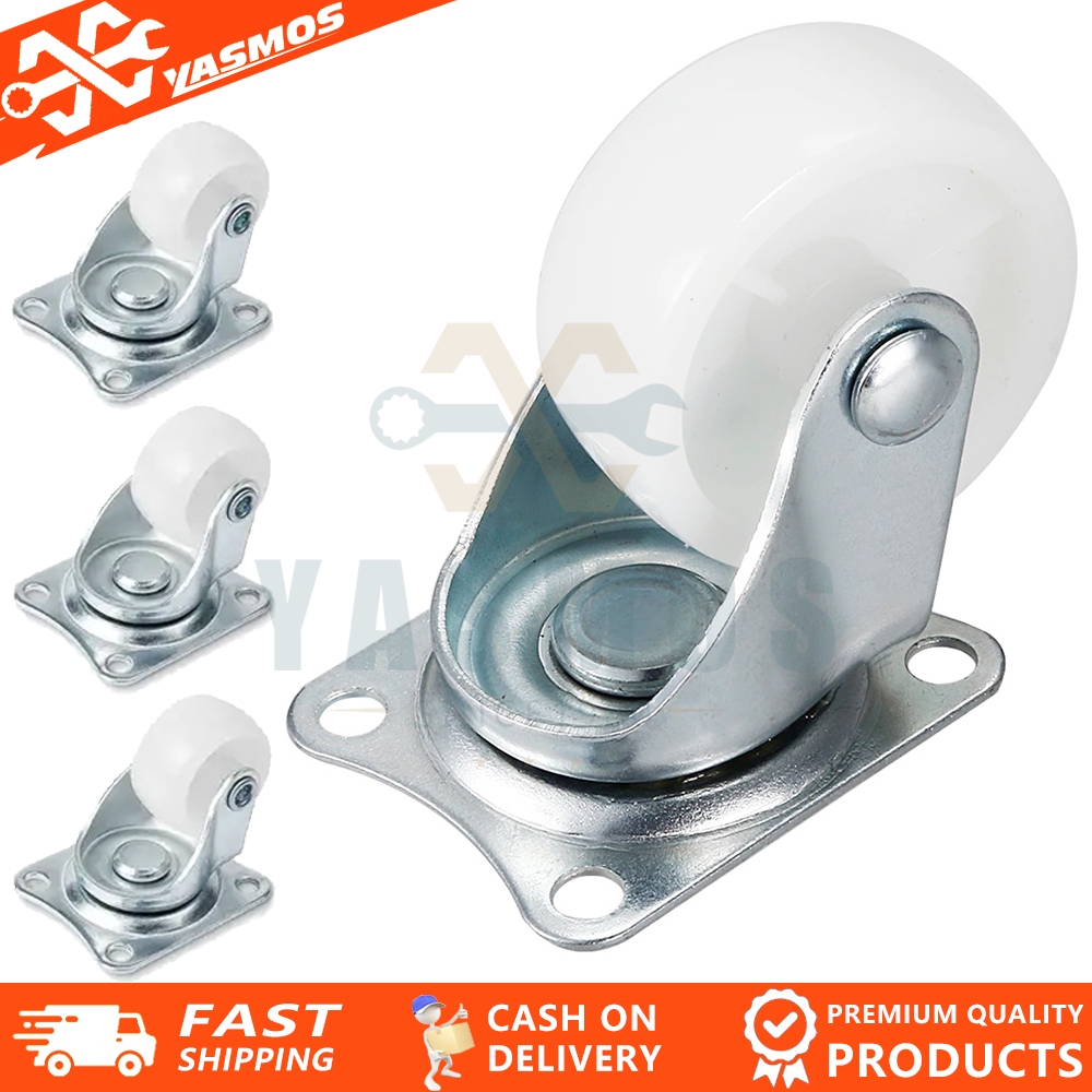 1PC PP White Caster Wheels Furniture Wheel Fixed & Swivel Without lock ...
