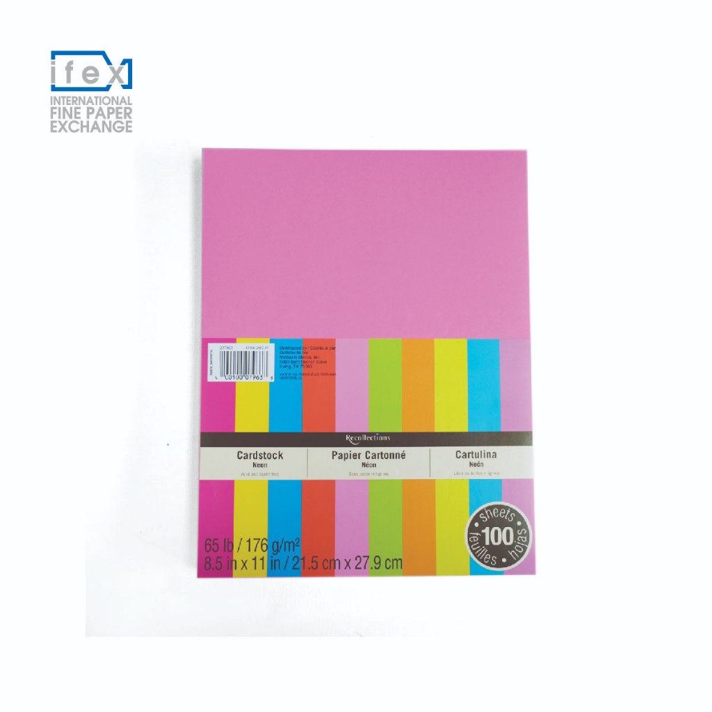Recollections Neon Colored Paper 176gsm 8-1/2"x11" Assorted 100shts ...
