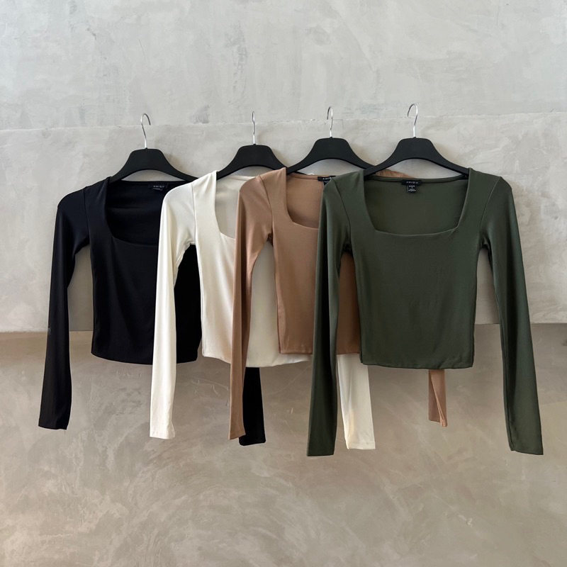 Amisu Squareneck Long Sleeves AUTHENTIC OVERRUN | D’Baesic | Shopee ...