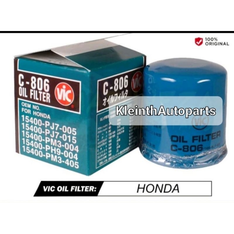 VIC C-806 Oil Filter for All HONDA Cars GAS Engine (MADE IN JAPAN ...